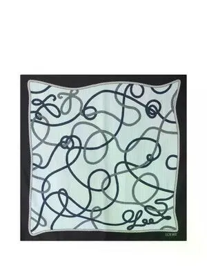 Loewe Rope-print Silk Scarf - Blue