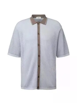 DRYKORN Pointelle-knit Button-up Shirt - Blue