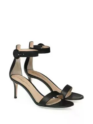 GIANVITO ROSSI Portofino Leather Sandals - Black