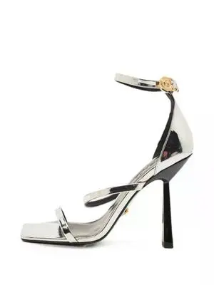Versace Safety Pin Ankle Strap Sandals - Silver
