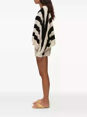 Bimba Y Lola Striped Open-knit Sweater