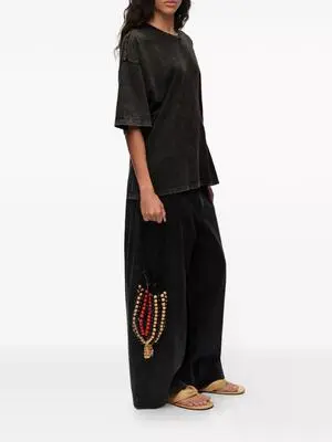 Bimba Y Lola Beaded Crochet Bucket Bag