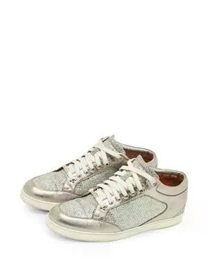JIMMY CHOO Glitter Leather Sneakers