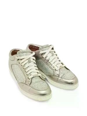JIMMY CHOO Glitter Leather Sneakers