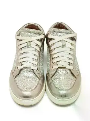 JIMMY CHOO Glitter Leather Sneakers