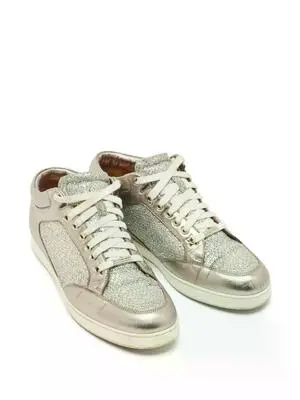 JIMMY CHOO Glitter Leather Sneakers