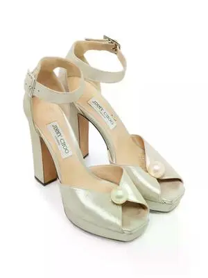 JIMMY CHOO Embellished Block Heel Sandals