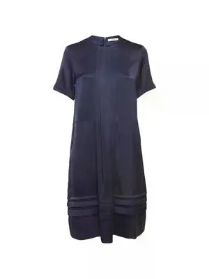 Celine Pleated Satin Midi Dress