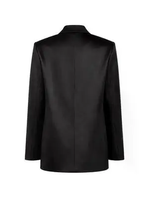 THE SEI Oversized Silk Blazer - Black