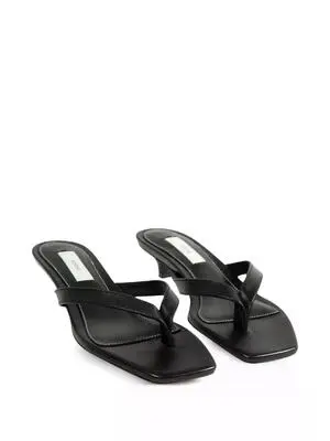 TOTEME Leather Square-toe Sandals - Black