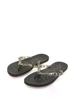 CHRISTIAN LOUBOUTIN Loubi Flip Embellished Flip Flops