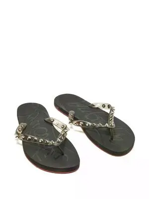 CHRISTIAN LOUBOUTIN Christian Louboutin Loubi Flip Embellished Flip Flops