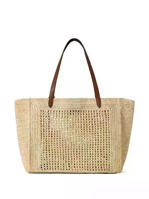 Mulberry Crochet Raffia Tote Bag