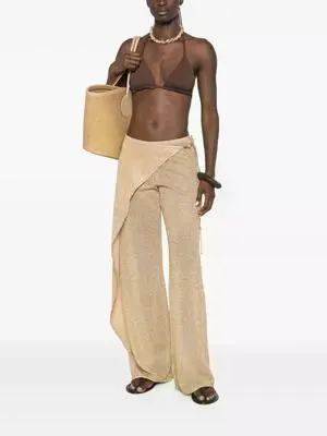 Oseree Lumiere Beads Pareo Wrap-front Trousers