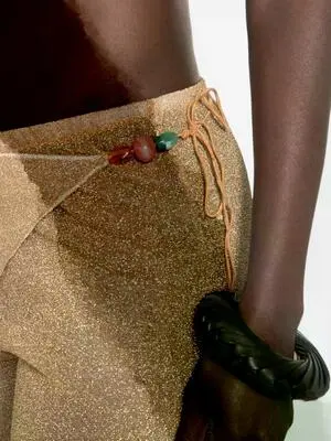 Oseree Lumiere Beads Pareo Wrap-front Trousers