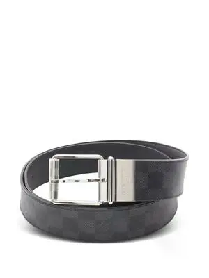 LOUIS VUITTON Damier Graphite Reversible Belt - Black