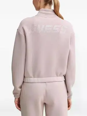 Guess Rhinestone Embellished Zip-up Sweatshirt