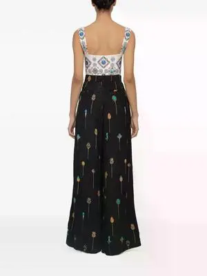 Agua Bendita Ornament Print Palazzo Pants