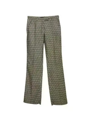 Fendi Zucca Pattern Jacquard Trousers - Neutrals