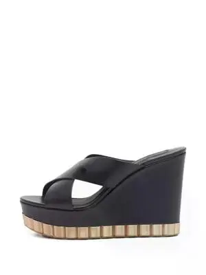 FERRAGAMO Nicosia Wedge Sandals - Black