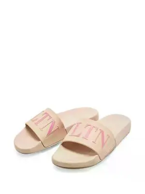 Valentino Garavani Vltn Logo Pool Slides - Neutrals