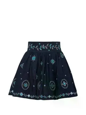 Agua Bendita Nori Floral Mini Skirt - Blue