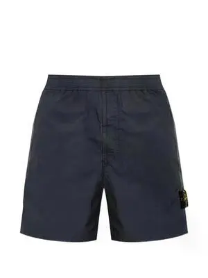 Stone Island Logo Patch Shorts - Blue