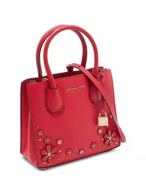 Michael Kors Mercer Floral Embellished Tote Bag - Red