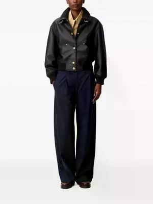 Claudie Pierlot Leather Bomber Jacket