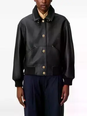 Claudie Pierlot Leather Bomber Jacket