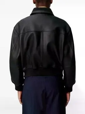 Claudie Pierlot Leather Bomber Jacket