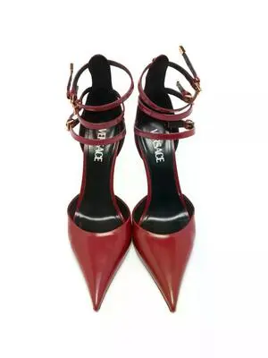 Versace Burgundy Leather Stiletto Pumps