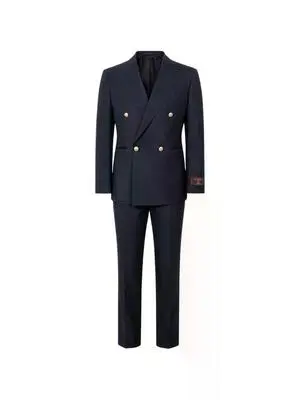 FRANZESE COLLECTION Double-breasted Wool Suit - Blue