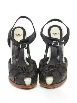 Fendi Patent Leather Cut-out Sandals
