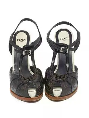 Fendi Patent Leather Cut-out Sandals