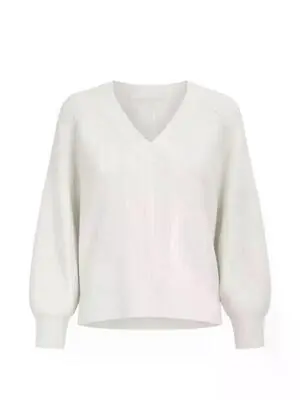PATRICK ASSARAF Ribbed Knit Raglan Sleeve Sweater - White