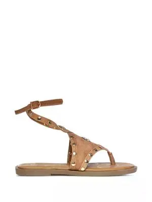 V°73 Stud-embellished Wrap-around Sandals - Brown