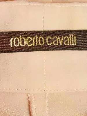 Roberto Cavalli Belted Silk Trousers