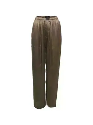 Balenciaga Bb Paris Print Satin Trousers - Grey