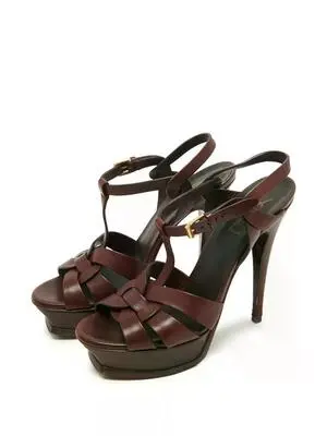 Saint Laurent Tribute Platform Sandals - Red