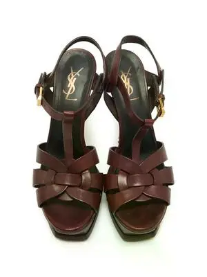 Saint Laurent Tribute Platform Sandals - Red