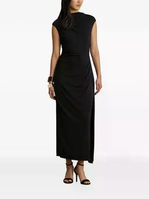 Ralph Lauren Pleated Boatneck Maxi Dress