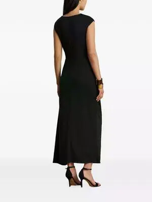 Ralph Lauren Pleated Boatneck Maxi Dress