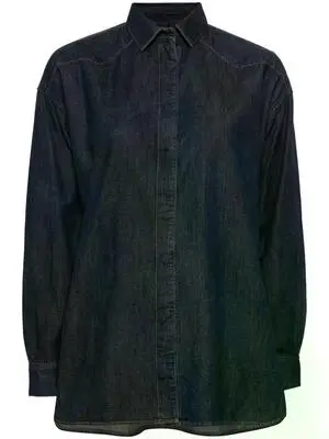 TU ES MON TRESOR Oversized Denim Shirt - Blue