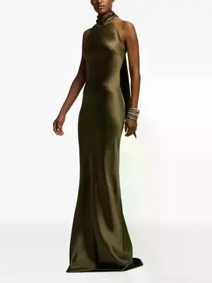 Ralph Lauren Satin Halterneck Maxi Dress