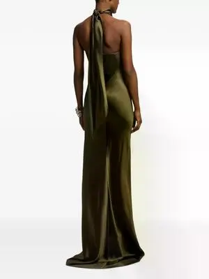 Ralph Lauren Satin Halterneck Maxi Dress