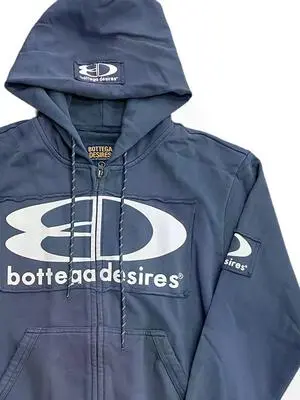 BOTTEGA DESIRES Full-zip Hoodie With Logo Patch