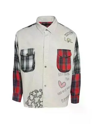 SATOSHI NAKAMOTO Flannel Patchwork Shirt