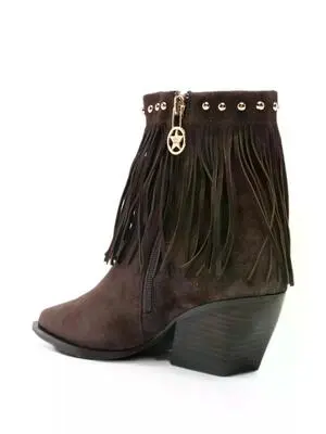 MARC ELLIS Embellished Suede Ankle Boots