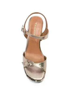 TAMARIS Snakeskin-effect Buckle-detail Sandals